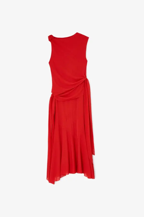 GANNI Long Crochet Dress - Goji Berry