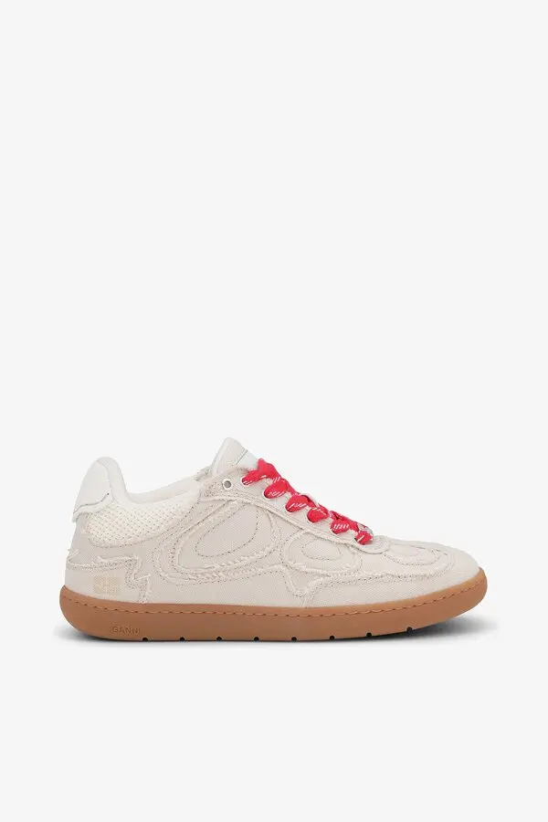 GANNI 08 Canvas Raw Edge Sneakers - Grey
