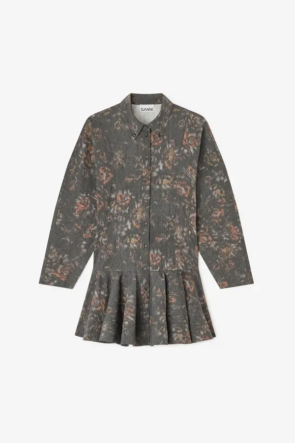 GANNI Floral Shirt Dress