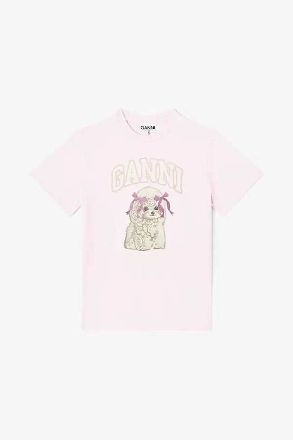 GANNI Poodle Graphic T-shirt - Pink