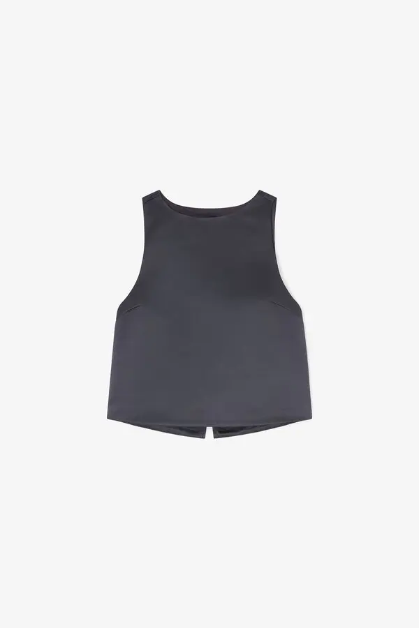 GANNI Asymmetrical Drape Knot Top - Black