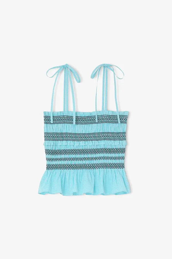 GANNI Top - Blue