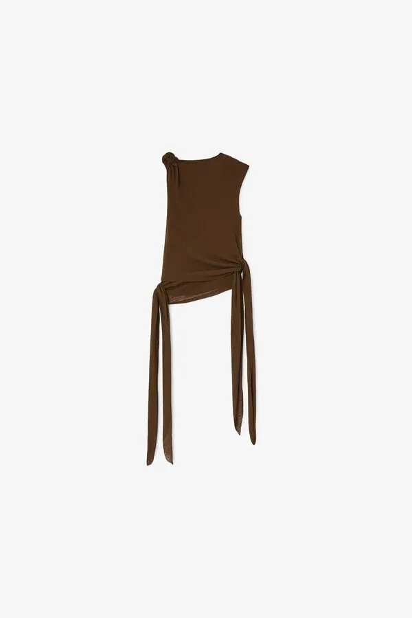 GANNI Top - Brown