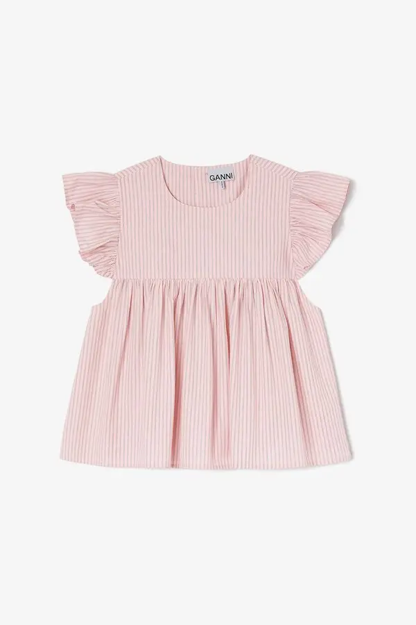GANNI Frill-sleeve Top