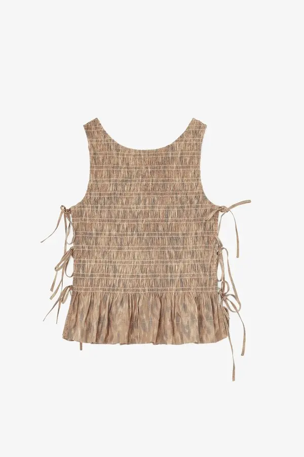 GANNI Smock Top - Burro