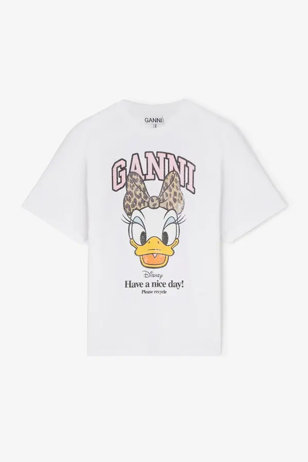 GANNI Daisy Duck Printed T-shirt - White