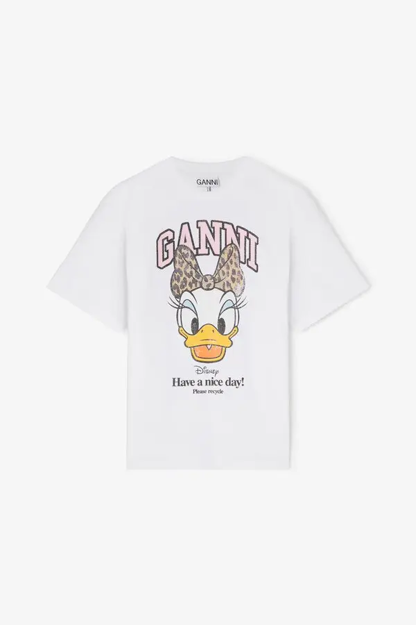 GANNI Daisy Duck Printed T-shirt - White