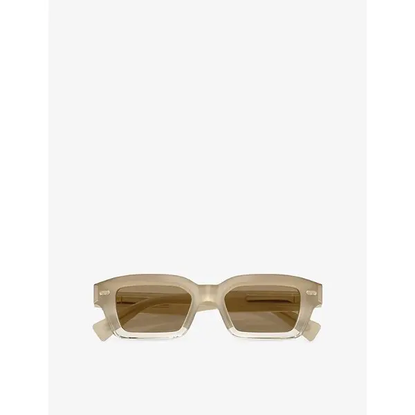 Brunello Cucinelli Rectangle-frame Acetate Sunglasses - White