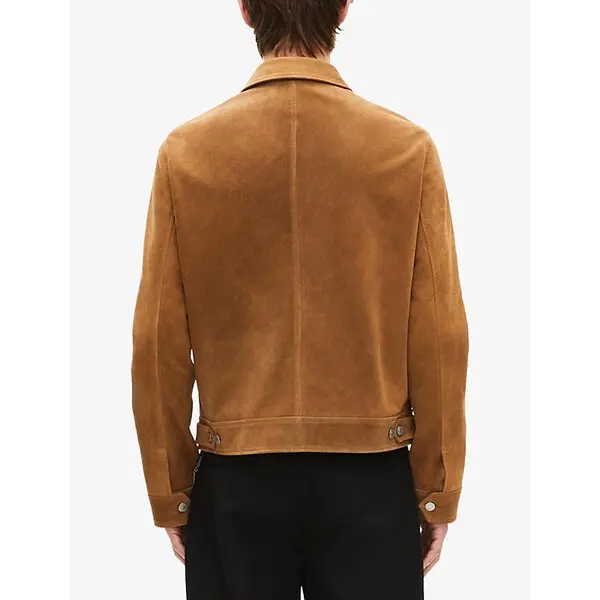 The Kooples Four-pocket Zip-up Suede Jacket