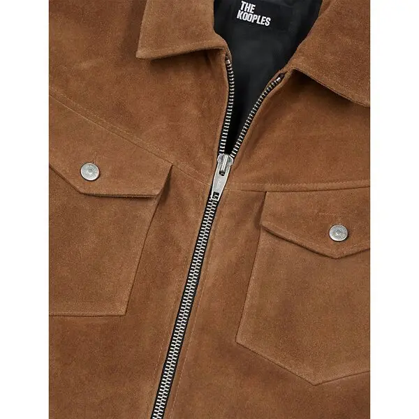 The Kooples Four-pocket Zip-up Suede Jacket