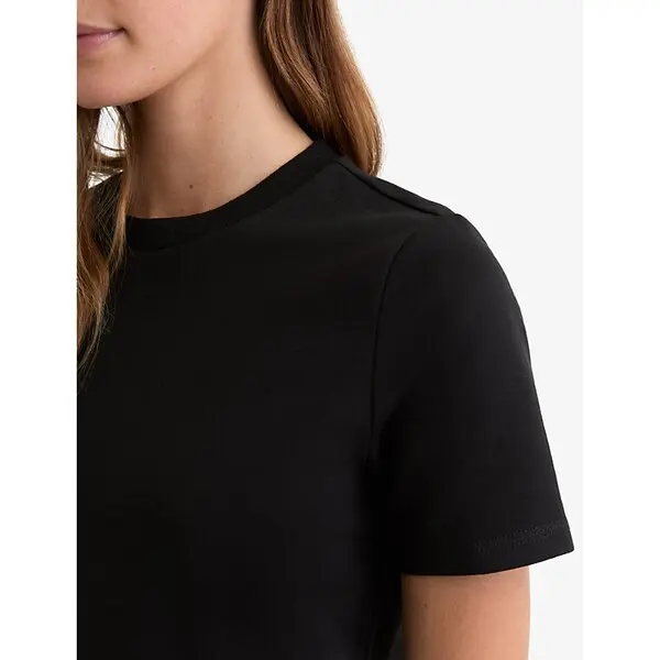 REISS Ribbed Stretch-cotton T-shirt - Black