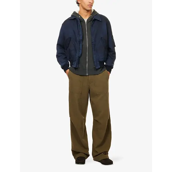 A.Presse Pointed-Collar Padded Cotton-And-Silk Jacket - Navy