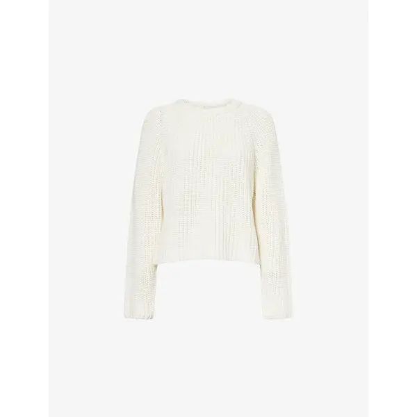 ME+EM Chunky-knit Raglan-sleeve Cotton Jumper - Soft White