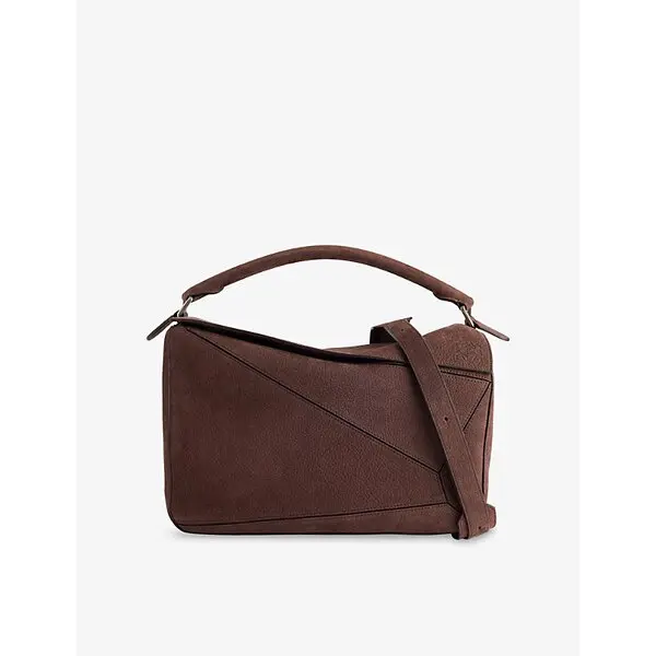 Loewe Puzzle Large Suede Top-handle Bag