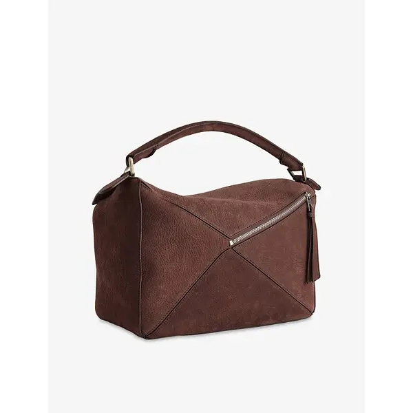 Loewe Puzzle Large Suede Top-handle Bag