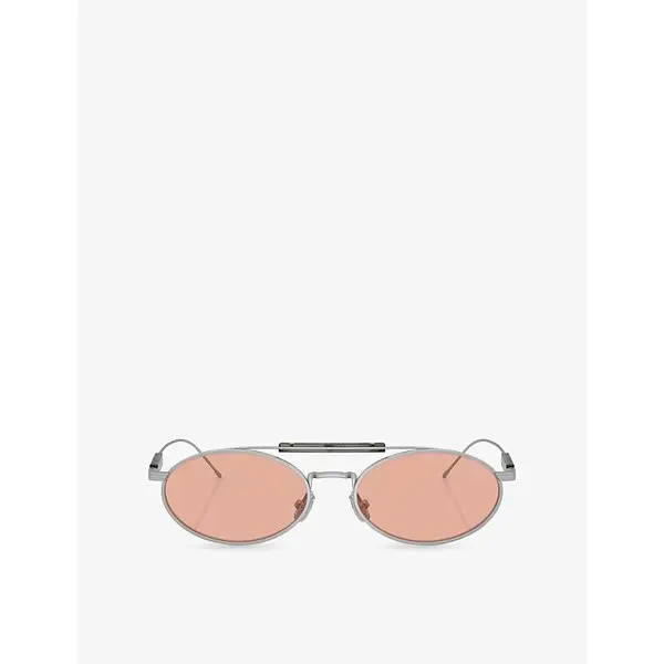 Brunello Cucinelli Oval-frame Metal Sunglasses - Clear