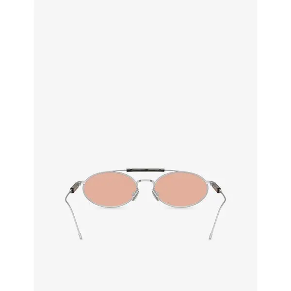 Brunello Cucinelli Oval-frame Metal Sunglasses - Clear