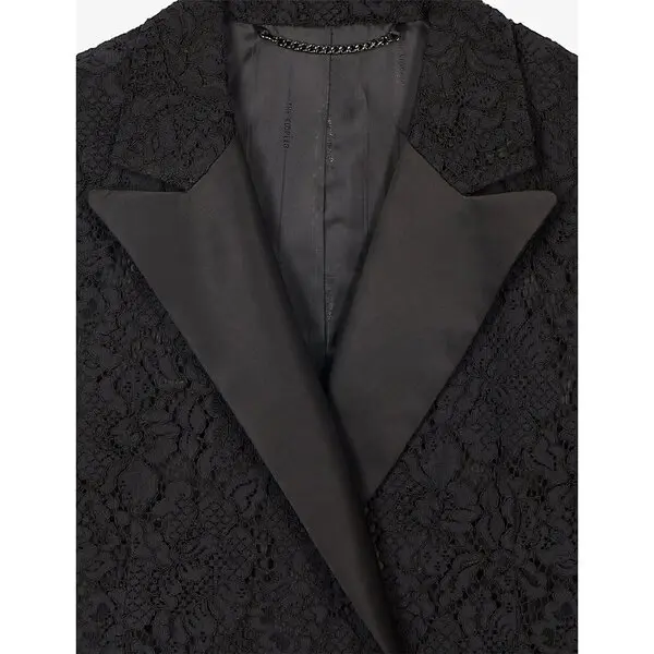 The Kooples Lace Notched-lapel Woven Blazer