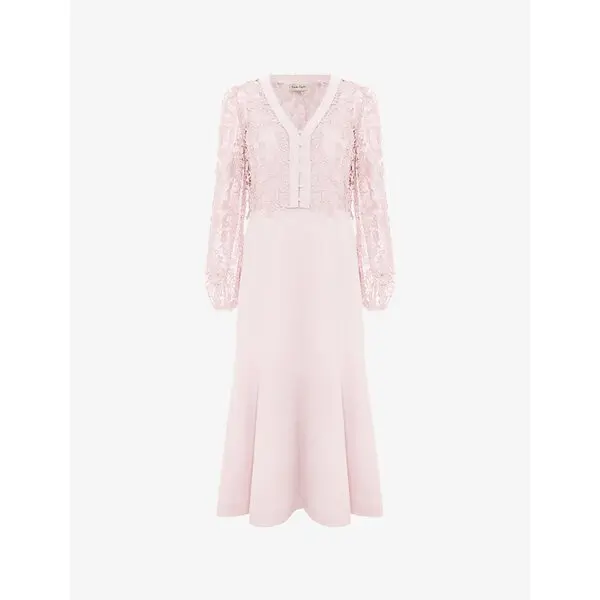 PHASE EIGHT Petite Ayumi Stretch-woven Midi Dress - Pale Pink