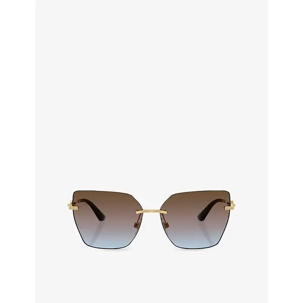 Dolce & Gabbana Dg2321 Cat-eye Metal Sunglasses - Gold