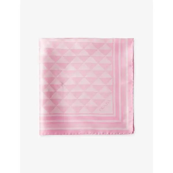 Prada Printed Silk-twill Scarf - Pink