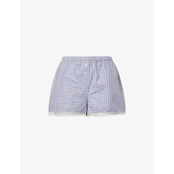 COU COU Check-print Cotton-poplin Shorts
