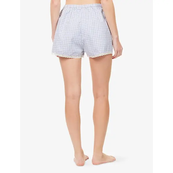 COU COU Check-print Cotton-poplin Shorts