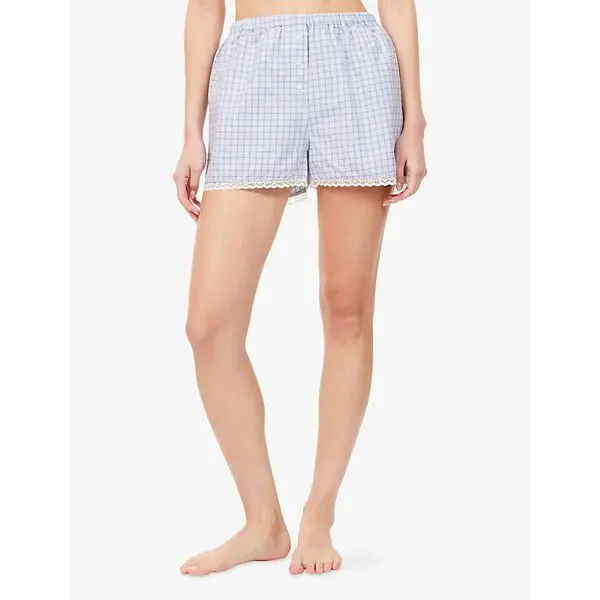 COU COU Check-print Cotton-poplin Shorts