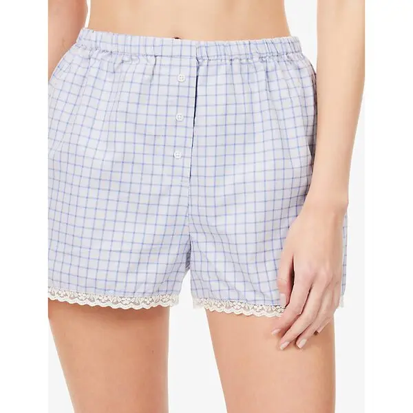 COU COU Check-print Cotton-poplin Shorts