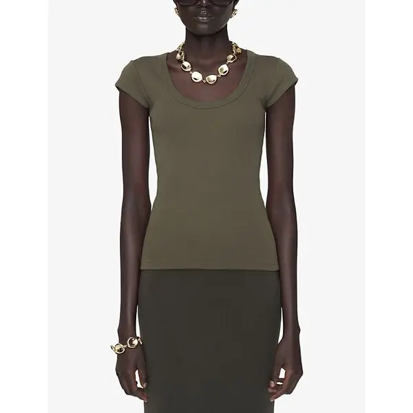 JOSEPH Saba Ribbed Stretch-cotton Top