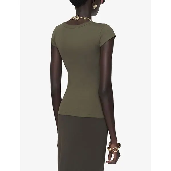 JOSEPH Saba Ribbed Stretch-cotton Top
