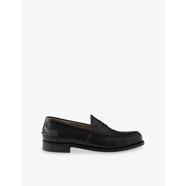 Prada Logo-embossed Leather Loafers - Black