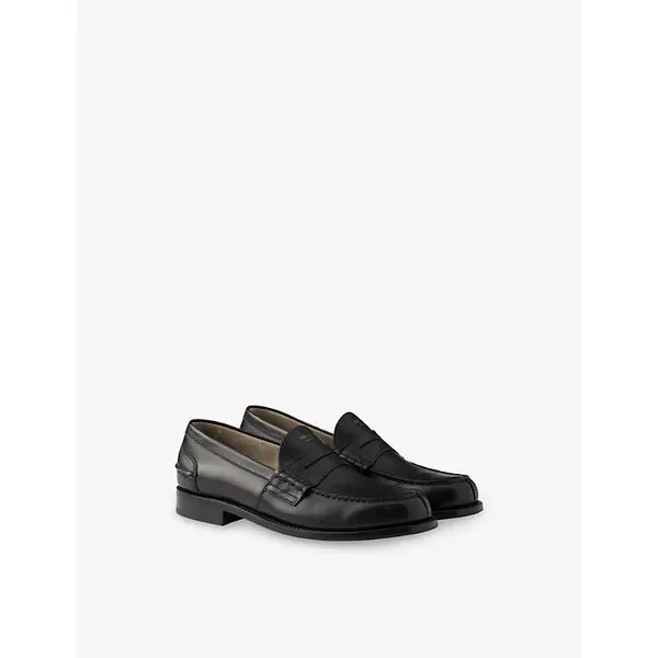 Prada Logo-embossed Leather Loafers - Black