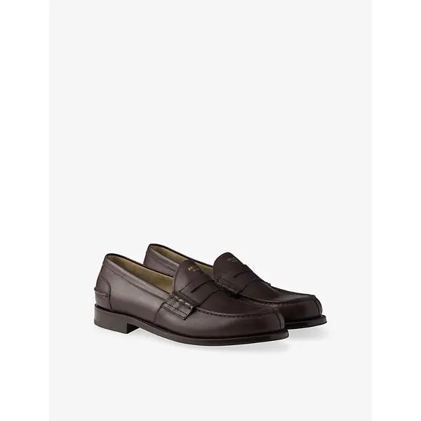 Prada Logo-embossed Leather Loafers - Brown