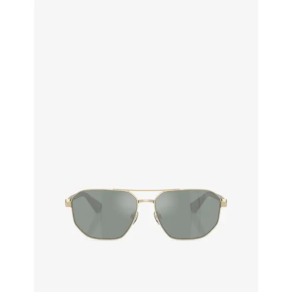 Burberry Be3166 Aviator-frame Metal Sunglasses - Gold