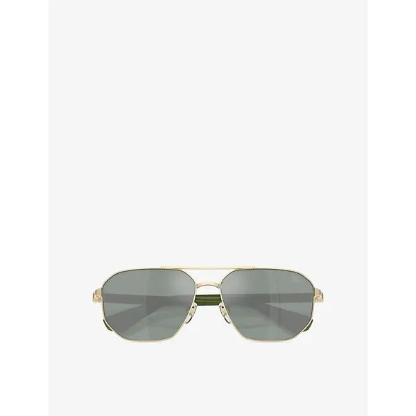 Burberry Be3166 Aviator Sunglasses - Gold