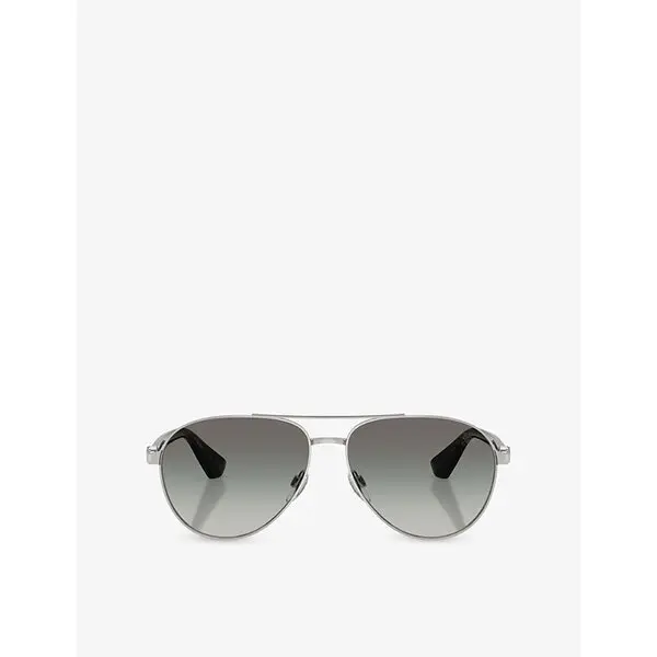 Burberry Be3167 Aviator-frame Metal Sunglasses - Silver