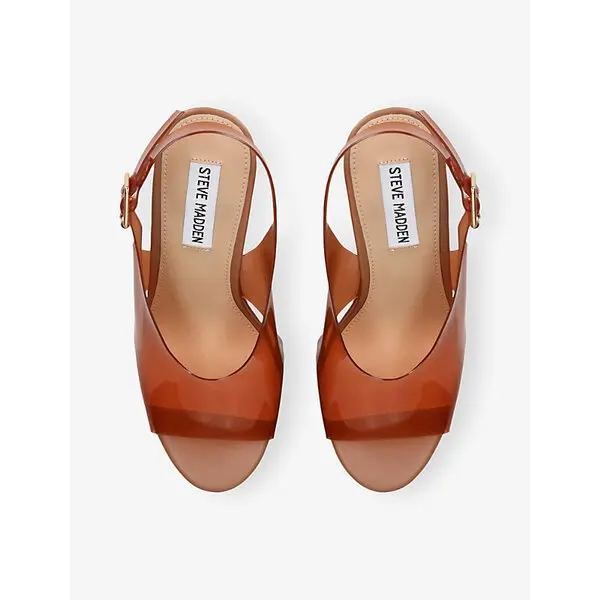 Steve Madden Vinyl Wedge Sandals - Tan