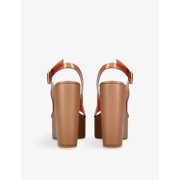 Steve Madden Vinyl Wedge Sandals - Tan