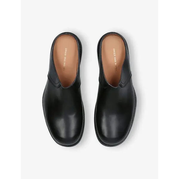 Dries Van Noten Chunky Leather Clogs - Black