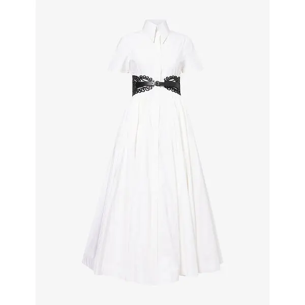 Mona Alshebil Belted Cotton Maxi Dress