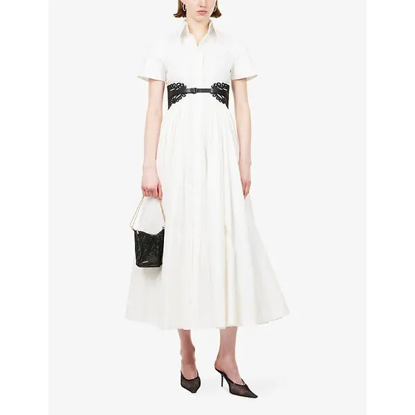 Mona Alshebil Belted Cotton Maxi Dress