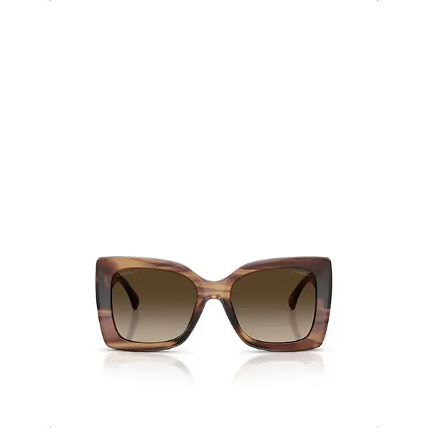 Chanel Ch5555 Square-frame Tortoiseshell Acetate Sunglasses - Brown