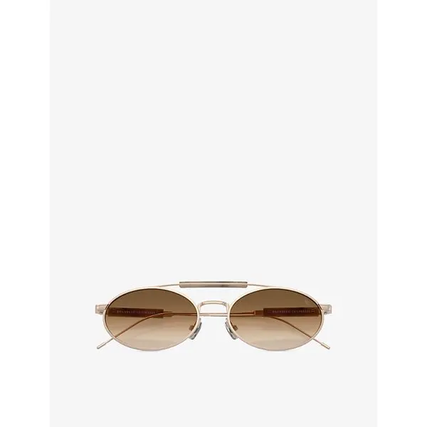 Brunello Cucinelli Oval-frame Metal Sunglasses - Pink