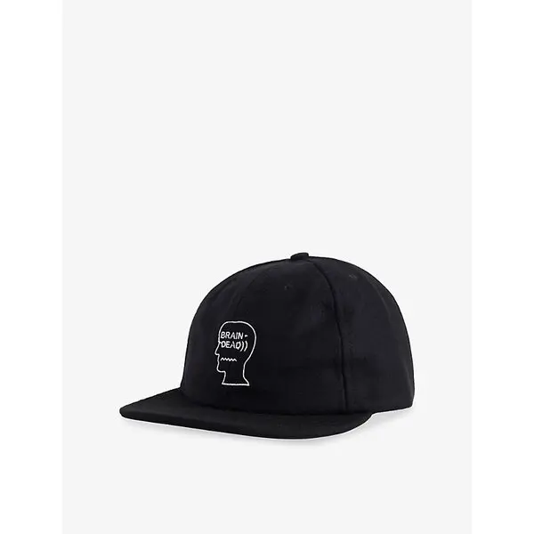 BRAIN DEAD Logo-embroidered Wool-blend Cap - Black