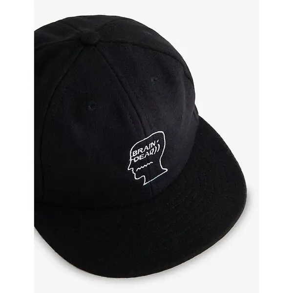 BRAIN DEAD Logo-embroidered Wool-blend Cap - Black