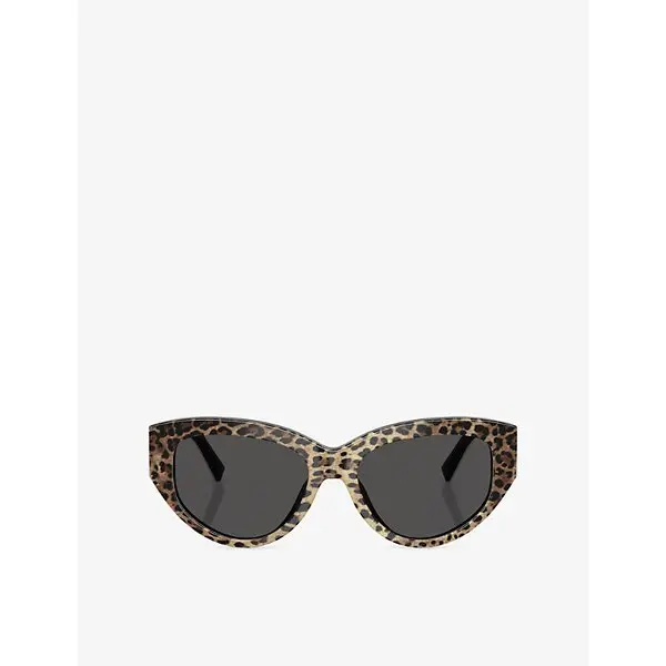 Dolce & Gabbana Dg4514 Cat-eye Leopard-print Sunglasses - Black