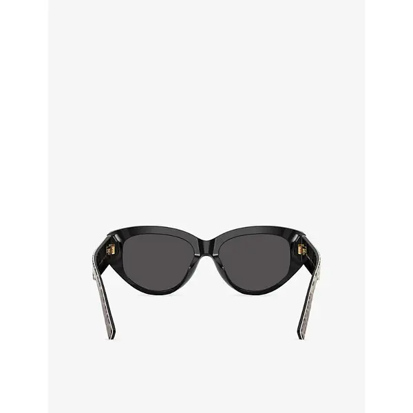 Dolce & Gabbana Dg4514 Cat-eye Leopard-print Sunglasses - Black