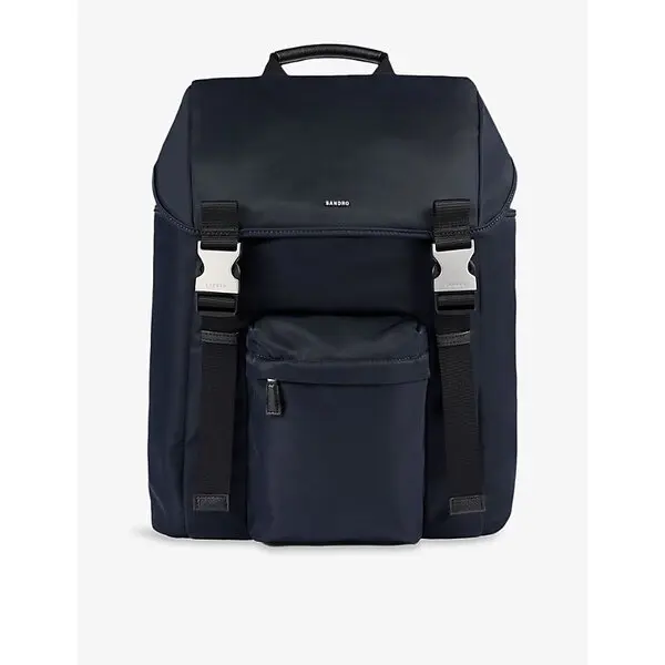 Sandro Woven Backpack - Navy Blue