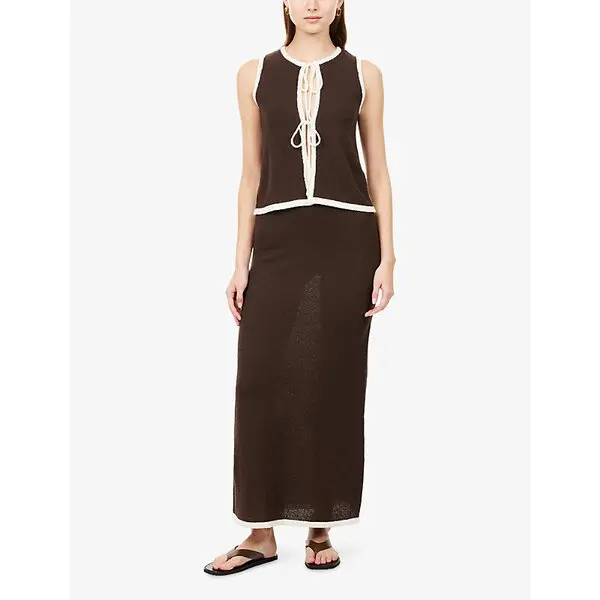 4TH & RECKLESS Contrasting-trim Woven Top